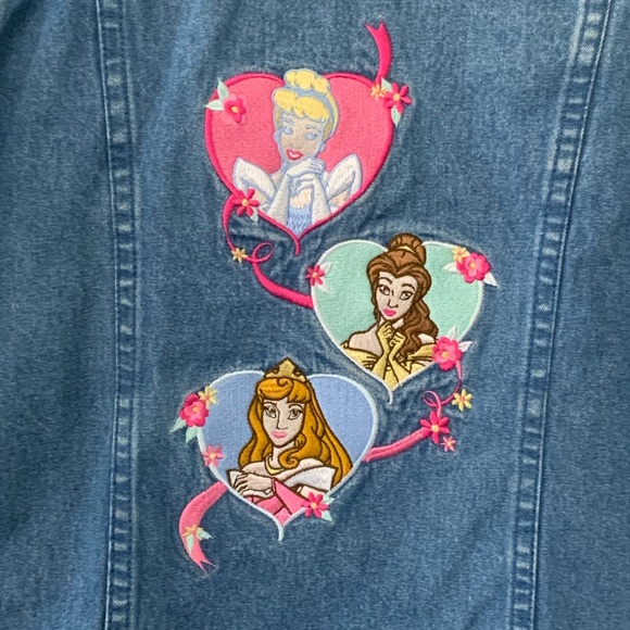 Disney | Jackets & Coats | Disney Princess Denim Embroidered Jean ...
